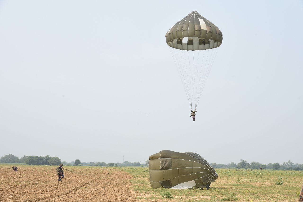 NCC Cadets Undertake Para Jump at Army Airborne Training School Agra