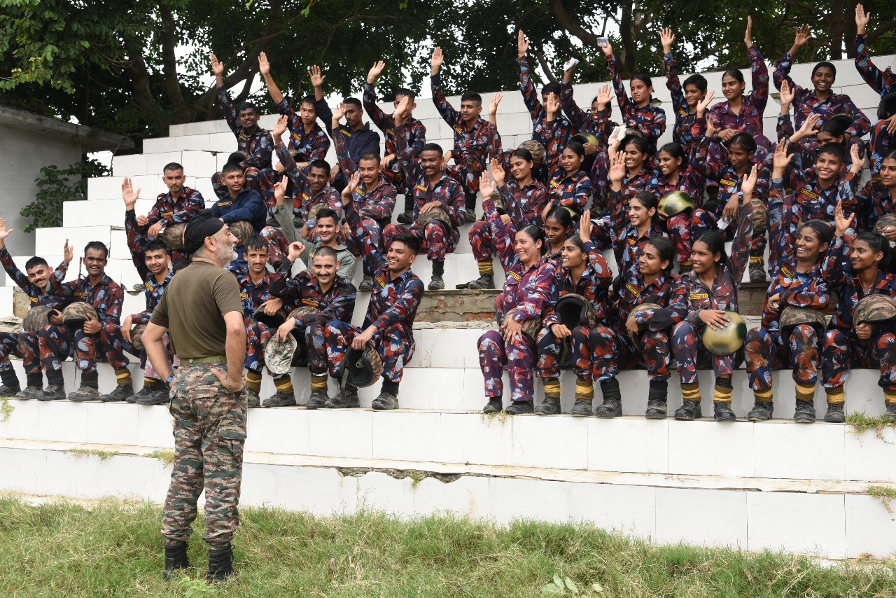 NCC Cadets Undertake Para Jump at Army Airborne Training School Agra