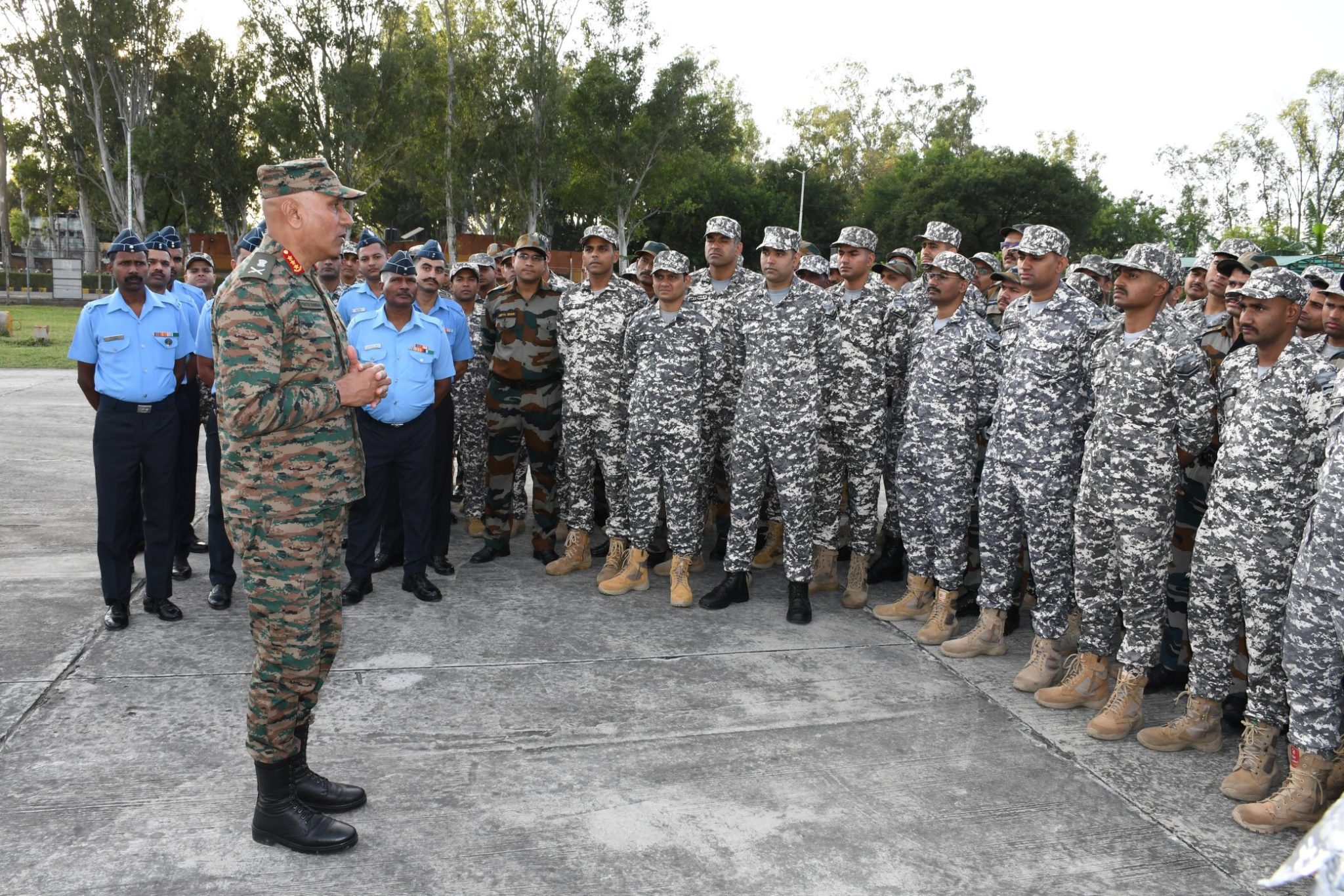 Lt Gen Pratik Sharma Interacts with IAF Personnel at Udhampur on 93rd ...
