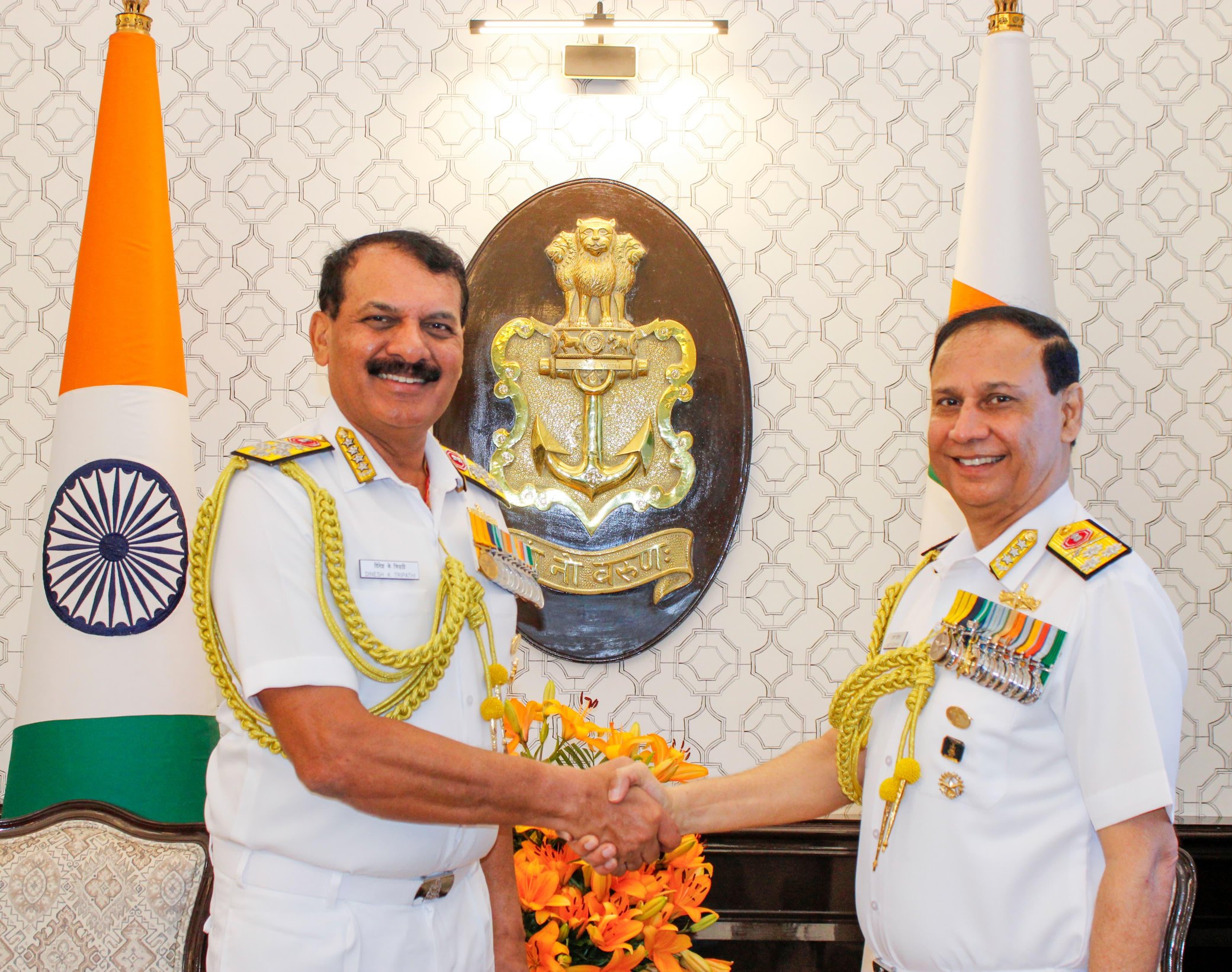 Vice Admiral Ajay Kochhar Meets Admiral Dinesh K Tripathi in New Delhi