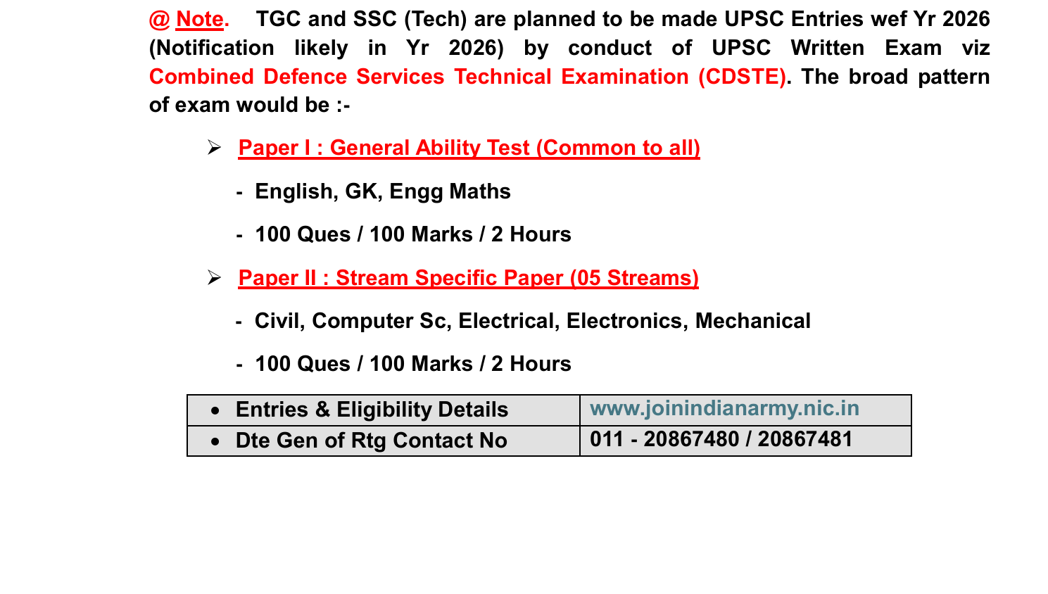 Indian Army to Introduce UPSC-Conducted CDS Technical Exam (CDSTE) for ...
